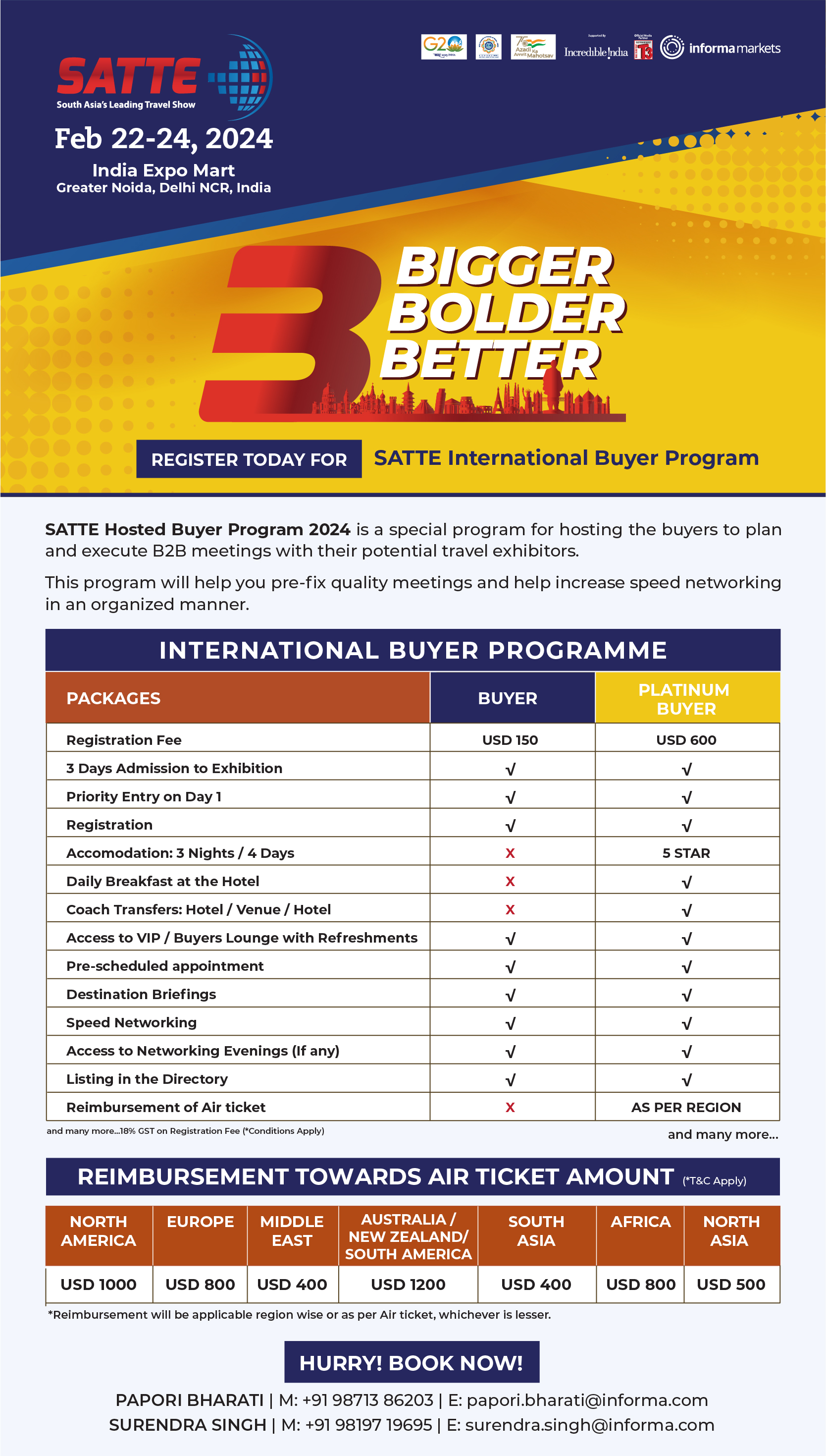 International Hosted Buyer Program at SATTE 2025
